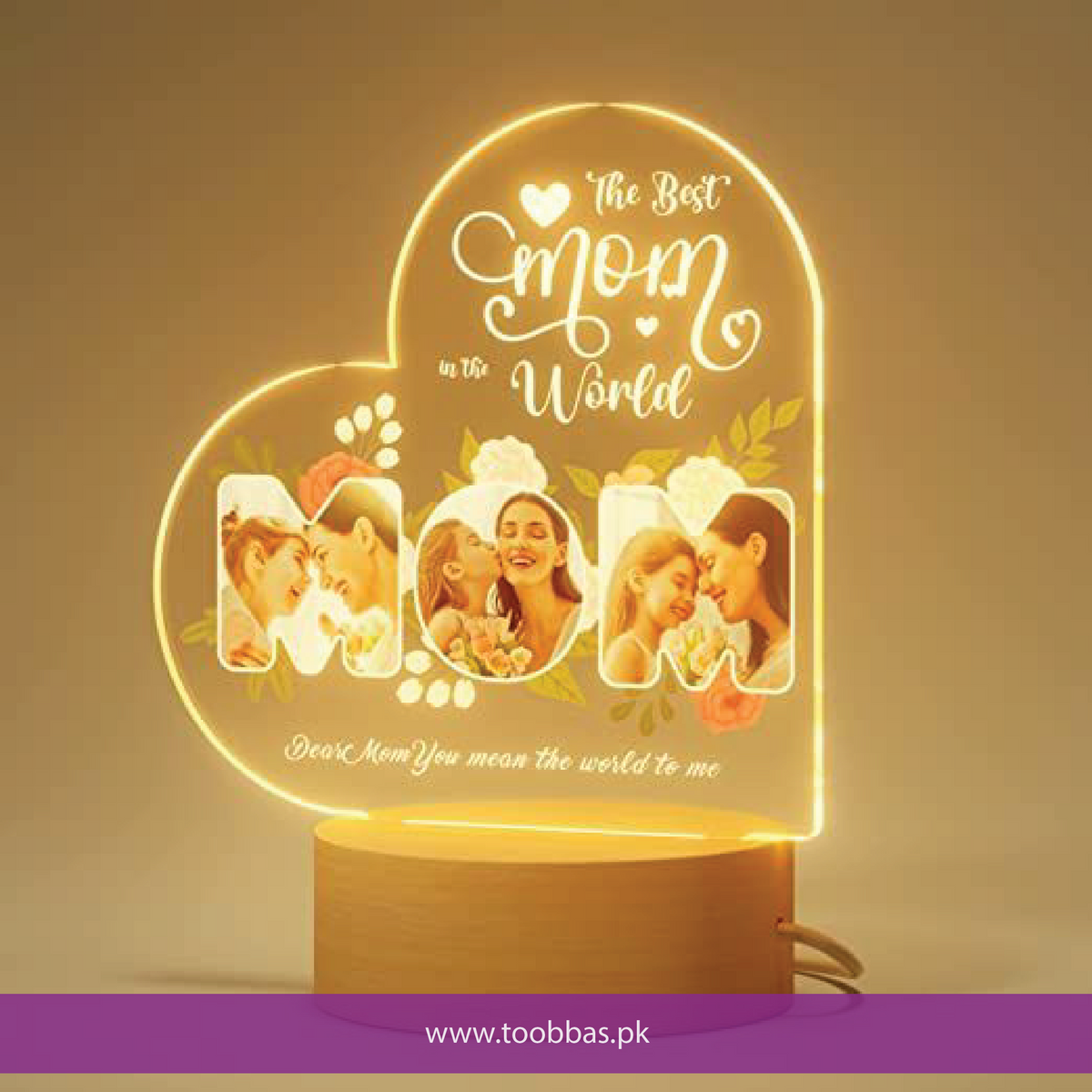 Lamp for Mothers Day | Acrylic LED Night Light with Picture – Toobas.pk ...