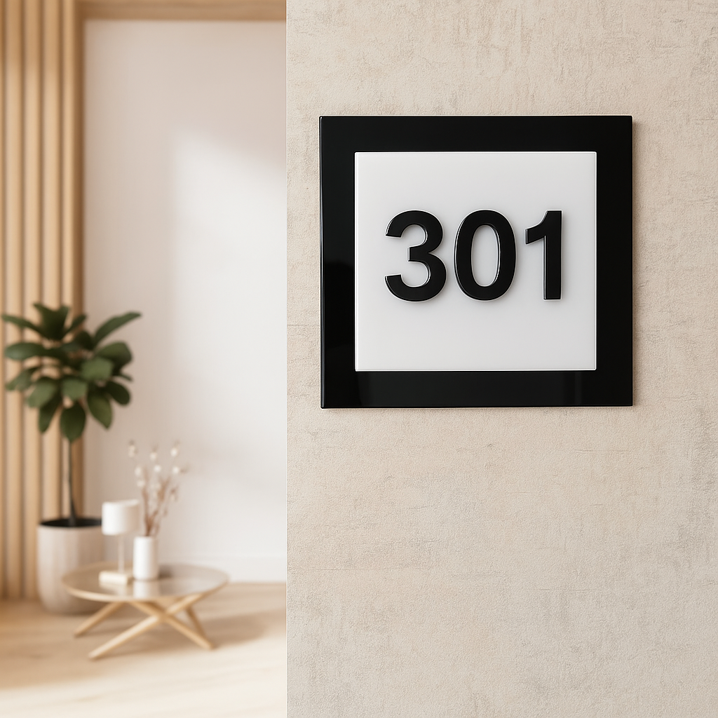 Modern Acrylic Apartment Number Plate – Flat Number Sign – Toobas.pk ...