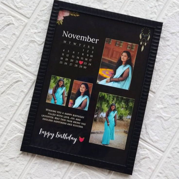 Black Birthday Calendar Photo frame – Toobas.pk Online Customized Gifts