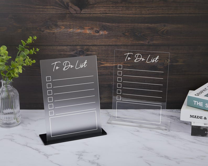 Reusable Acrylic To-Do List Board – Dry Erase Desk Organizer – Toobas ...