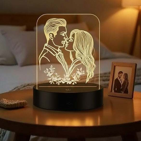 Couple Led Photo sketch led lamp – Toobas.pk Online Customized Gifts