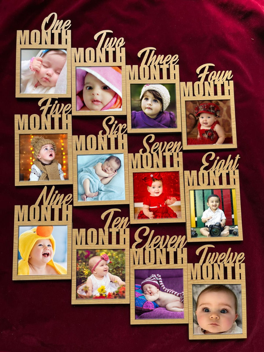 First Birthday Gift - 12 Months Photo Frame – Toobas.pk Online ...
