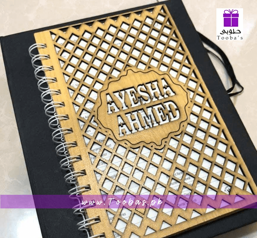 Customized Wooden Notebook | Name Notebook | – Toobas.pk Online ...